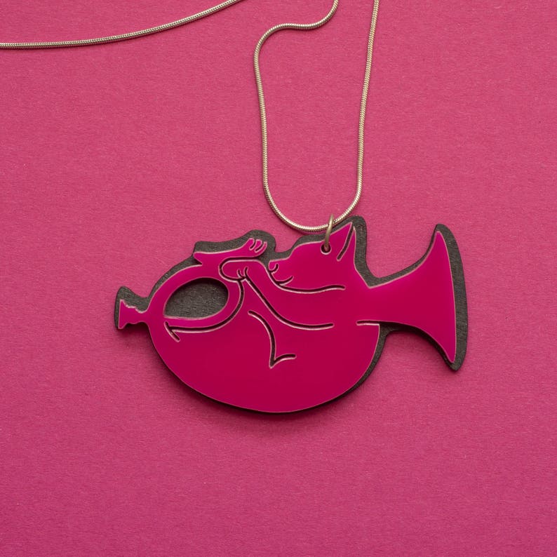 CAT TRUMPET Gift Pendant Necklace - Etsy