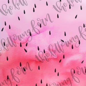 Watermelon | Watercolor Texture Background Handmade Jpeg or File: Pink ...