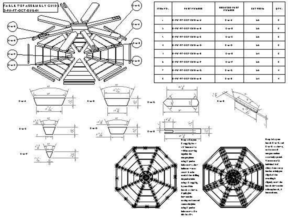 OCTAGON Picnic Table EASY Woodworking Design Plans FREE Board Cut ...