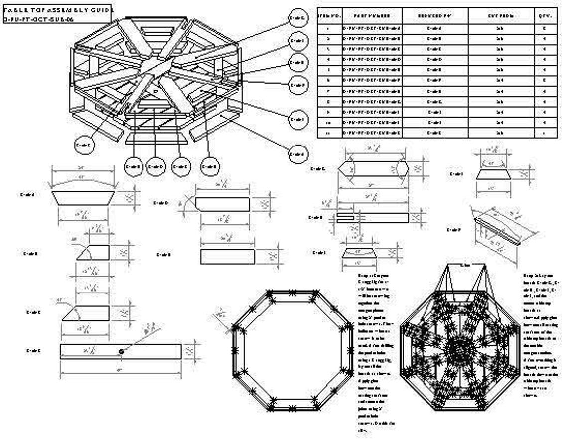 OCTAGON Picnic Table | EASY Woodworking Design Plans| FREE Board Cut ...