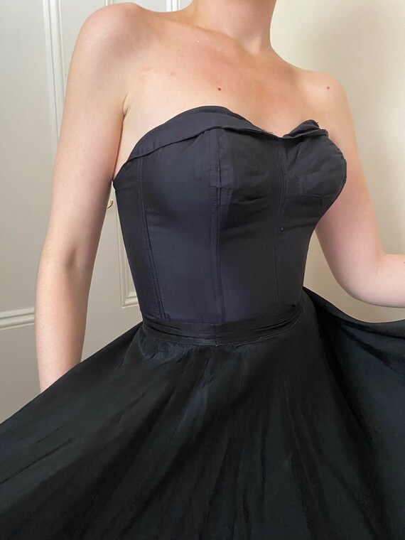 Perfect 1950s black structured sun top with boning an… - Gem Perfect 1950s black structured sun top with boning an… - Gem