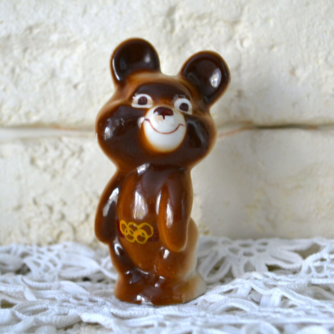 Olympic Misha Soviet Olympic Bear 1980 Porcelain Bear Moscow USSR ...