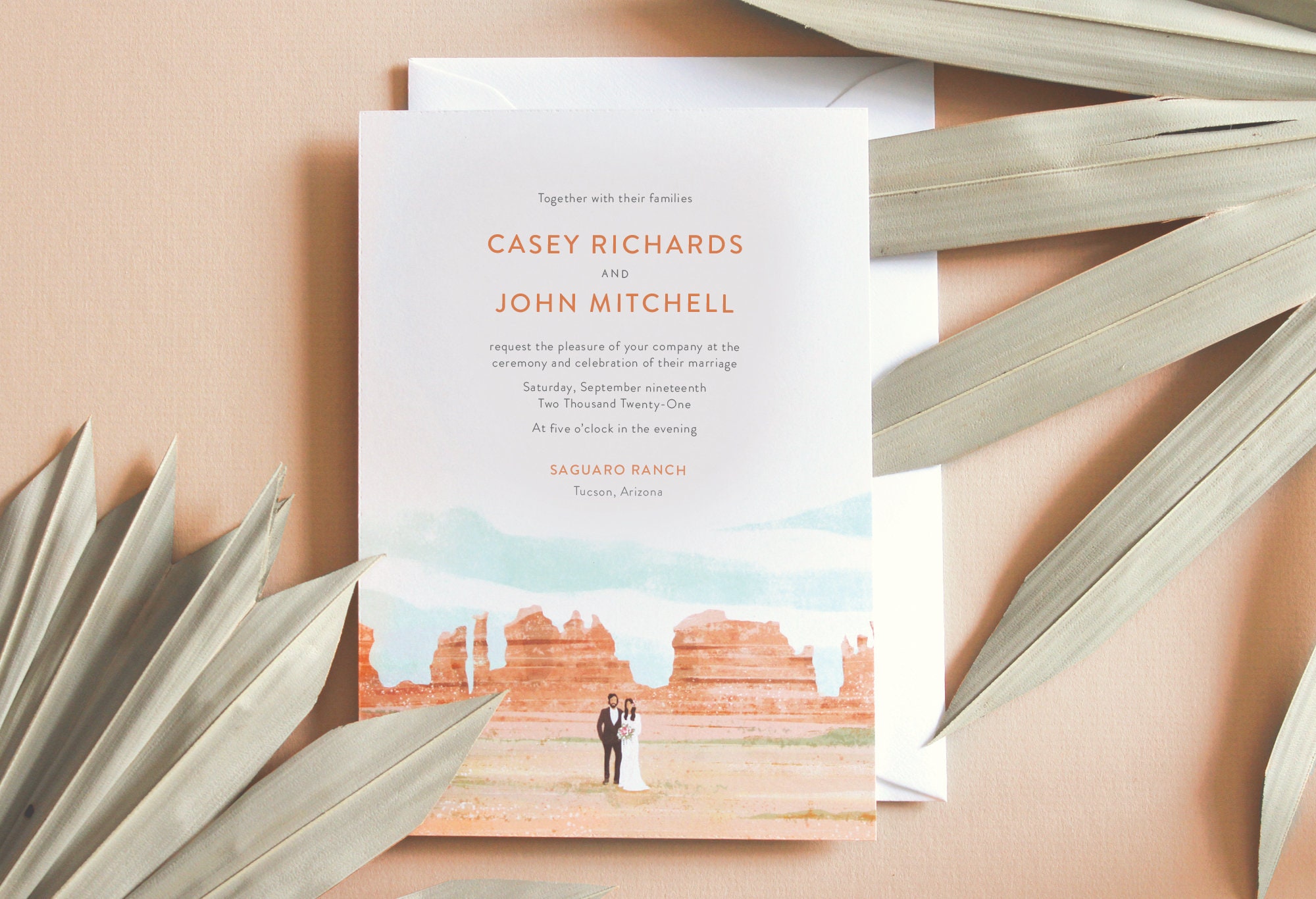 Desert Wedding Invitations,custom Illustrated Wedding Invitations ...