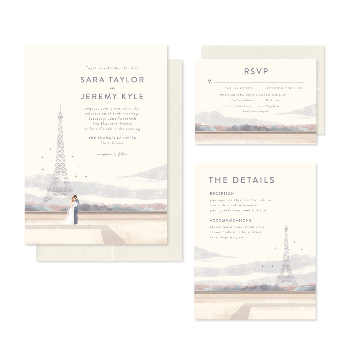 Paris Wedding Invitations,city Wedding Invitations,custom Painted Save ...