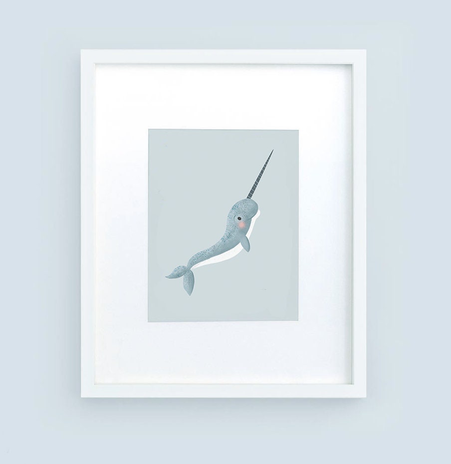 Impresión narval grabado narval bebé arte narval arte de la | Etsy