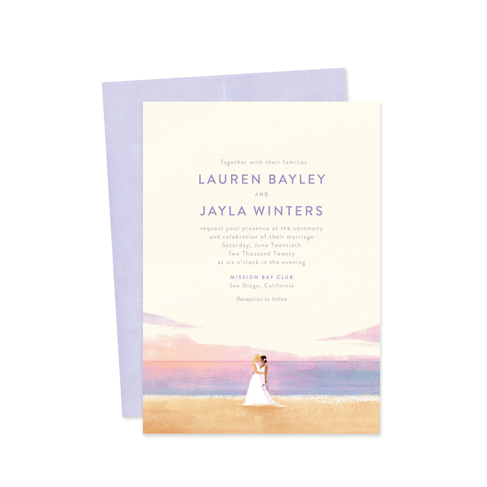 Illustrated Beach Wedding Invitation,custom Wedding Invitation,custom ...