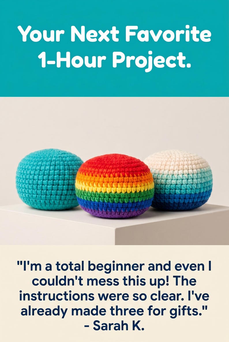 Hacky Sack Crochet Pattern PDF – Easy Beginner Footbag Pattern, Crochet ...