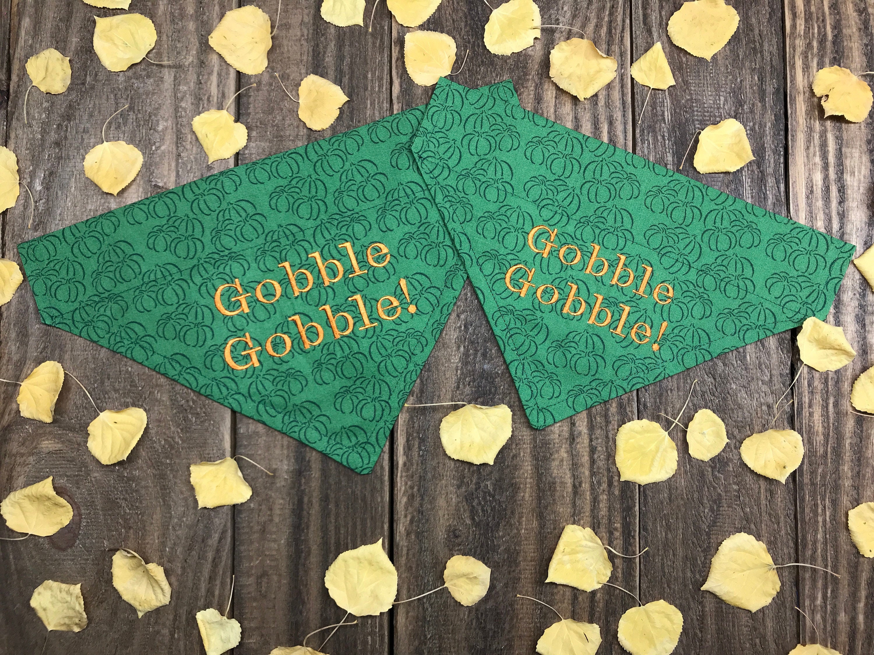 Gobble Gobble Thanksgiving Dog Bandana Over the Collar Fall - Etsy