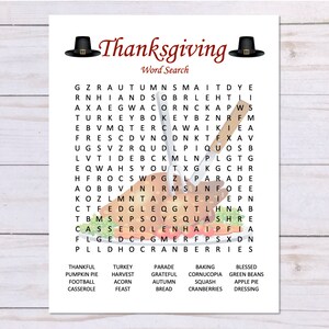 Set of 6 Thanksgiving Games Word Search Word Scramble | Etsy
