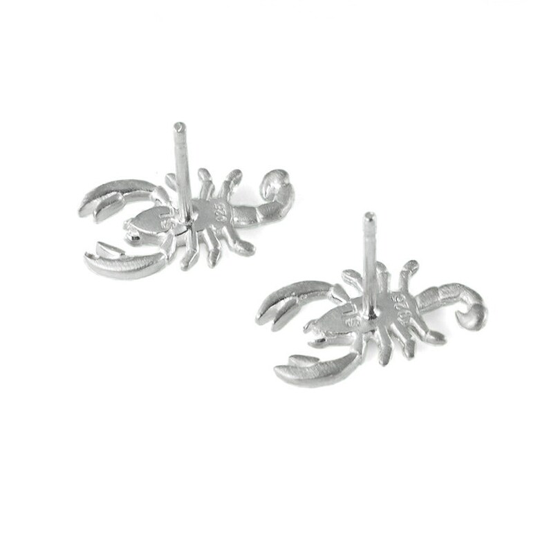 Scorpion Stud Earrings Sterling Silver Scorpio Earrings - Etsy