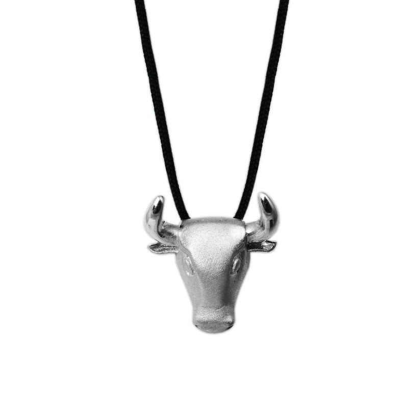 Bull Head Necklace Silver Bull Pendant Bull Necklace Men | Etsy