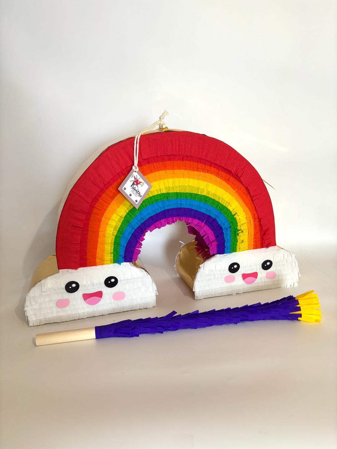 Handmade Rainbow Piñata Including Piñata Stick – Kawaii Decoration for ...