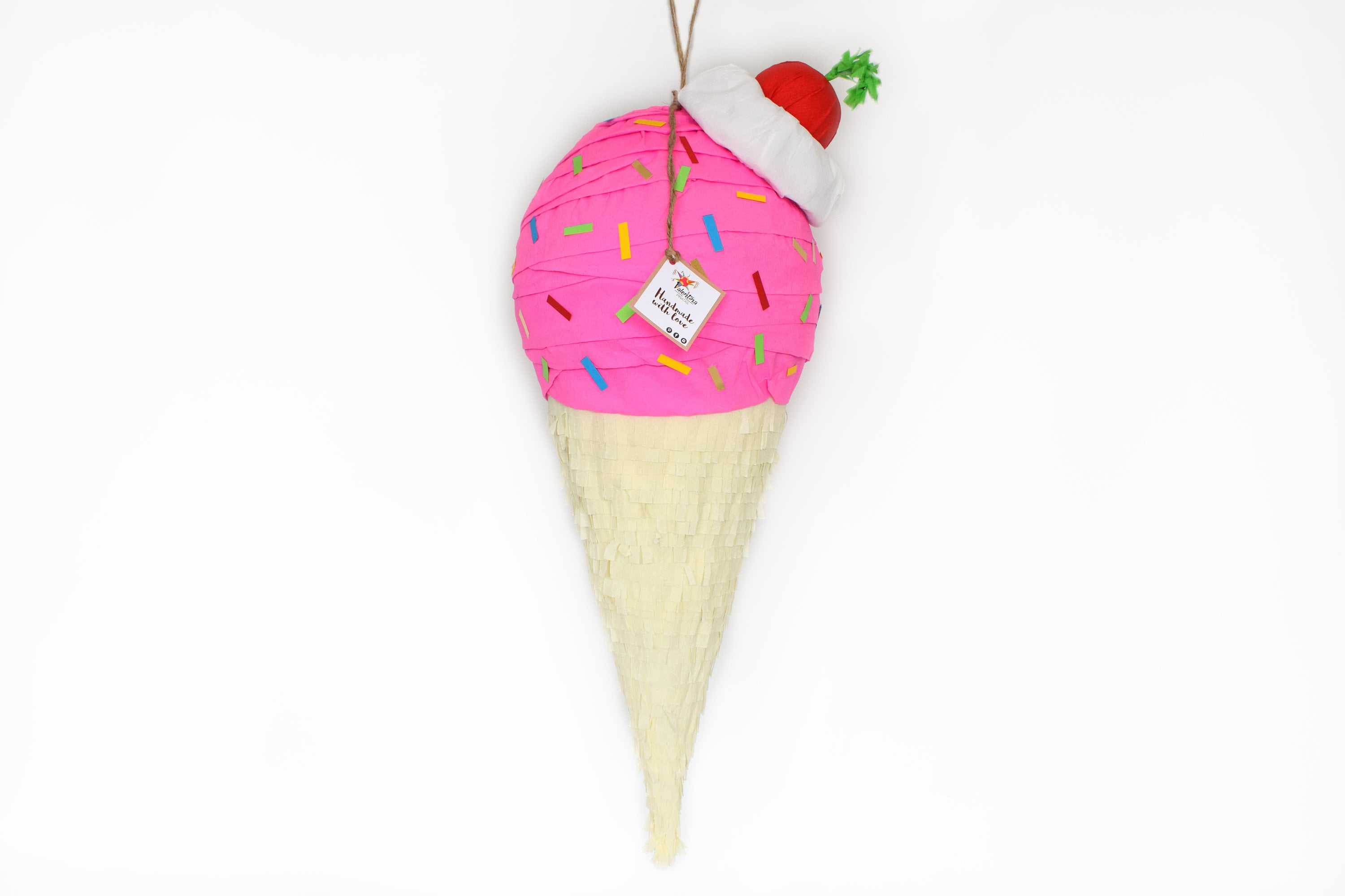 Piñata Cono De Helado De Fresa - Etsy España
