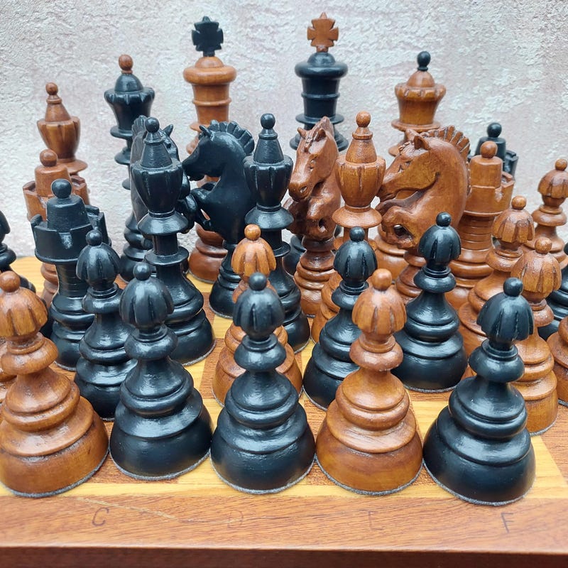 Antique Chess Set - Etsy