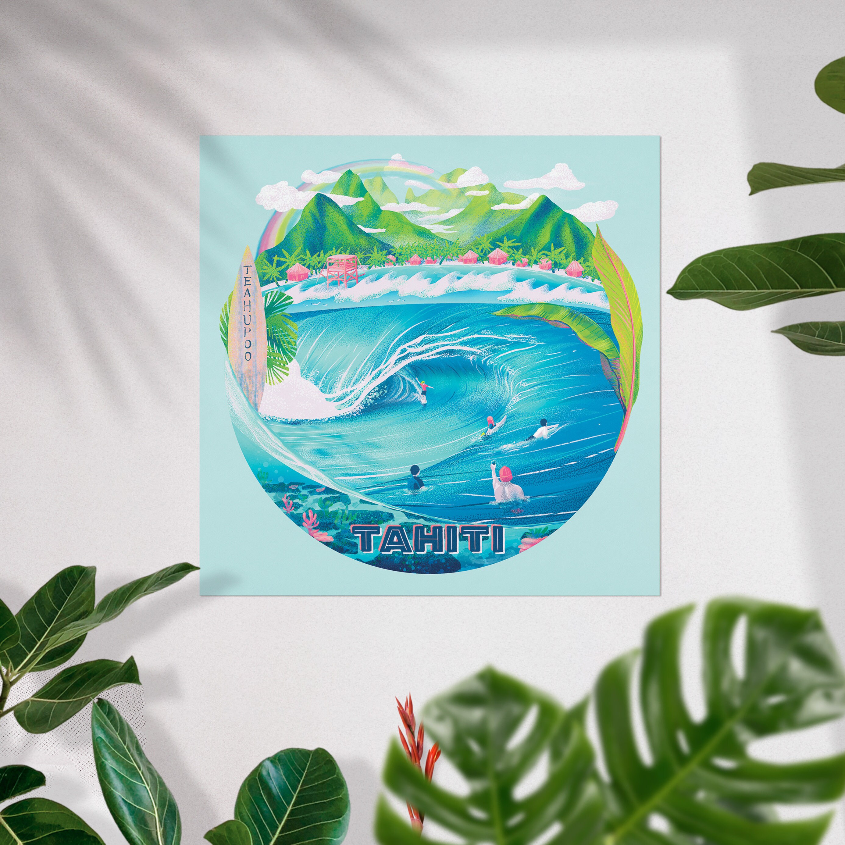 Limited Edition! TAHITI - Island Poster Teahupoo Surf Art Aloha ...