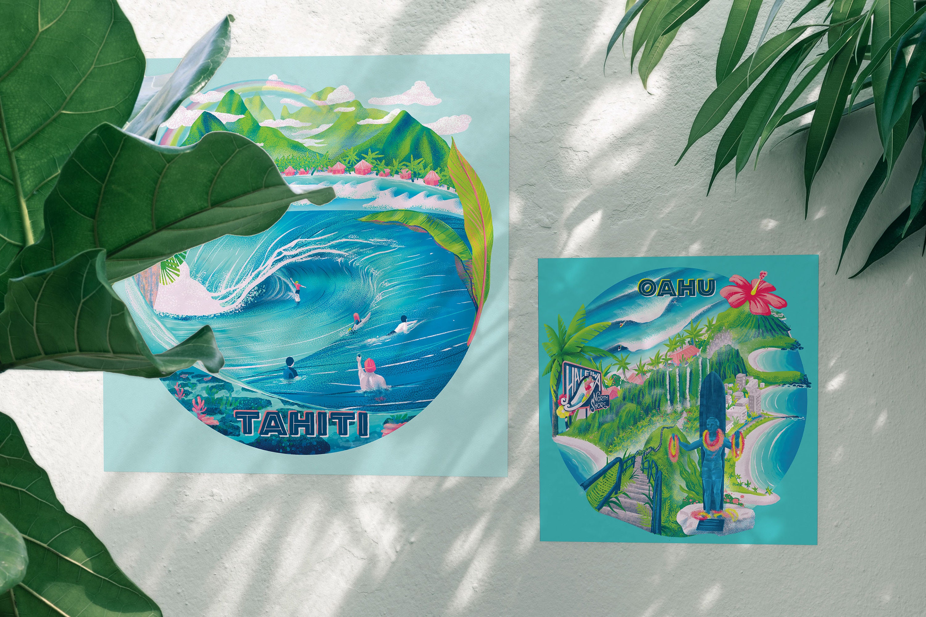 Limited Edition! TAHITI - Island Poster Teahupoo Surf Art Aloha ...