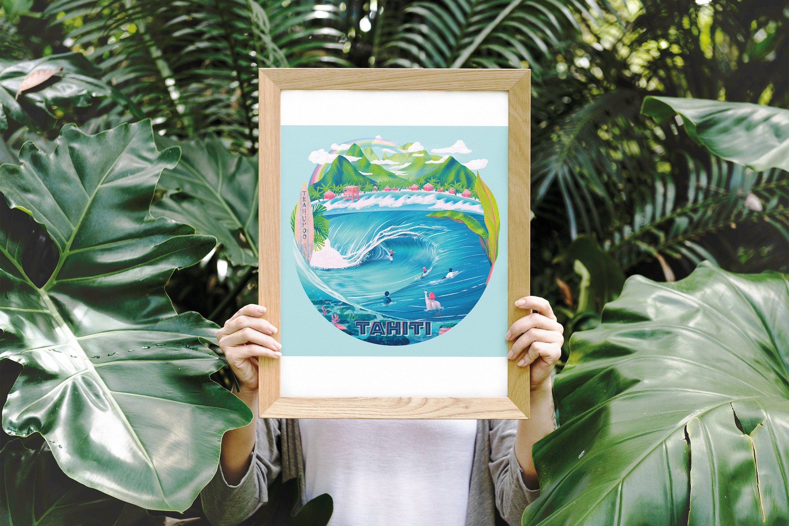 Limited Edition! TAHITI - Island Poster Teahupoo Surf Art Aloha ...