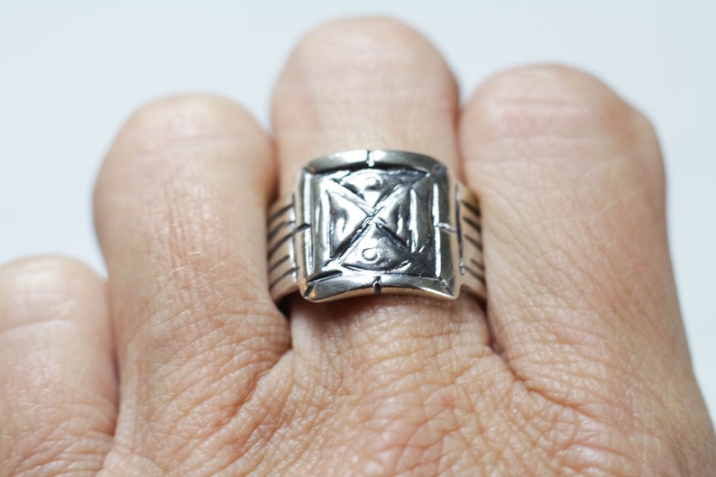 Mens Rune Sterling Silver Handmade Symbol Ring Esoteric - Etsy