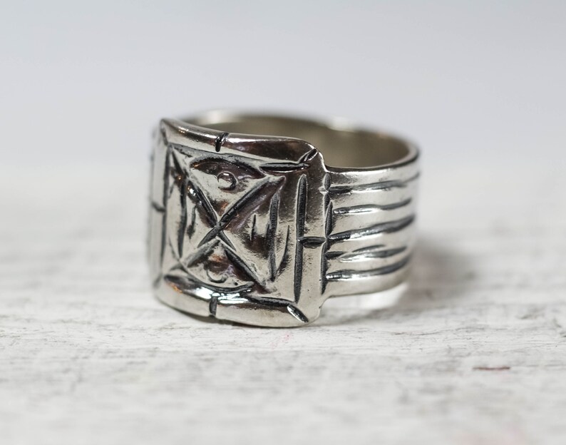 Mens Rune Sterling Silver Handmade Symbol Ring Esoteric - Etsy