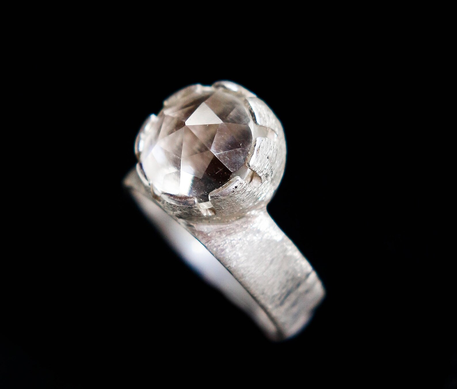 Rock Crystal Ring, Stackable Ring, Sterling Silver Ring, Boho Ring ...