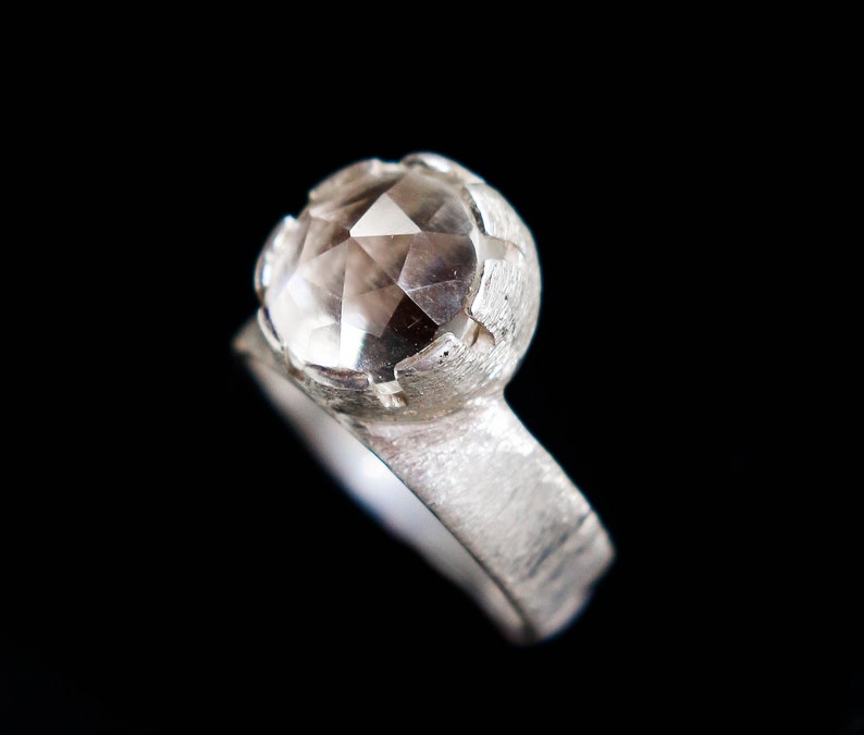 Rock Crystal Ring, Stackable Ring, Sterling Silver Ring, Boho Ring ...