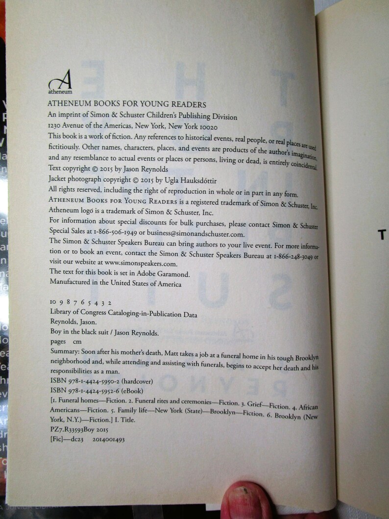The Boy in the Black Suit * By, Jason Reynolds *525 - Etsy