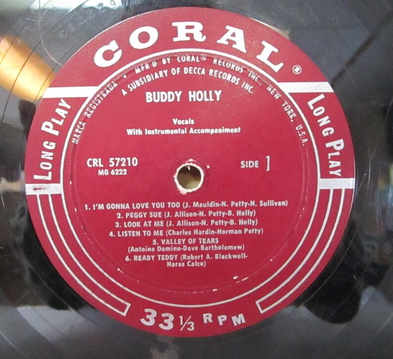 Music Album, Buddy Holly * Debut Album 1958 * 126 - Etsy