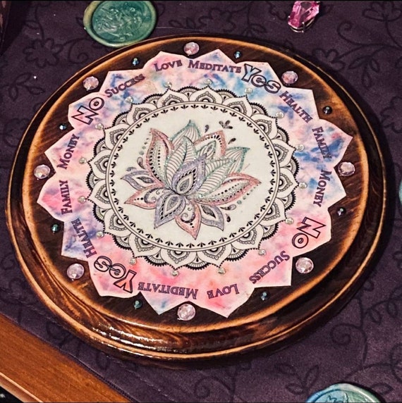Mosaics Half Circle Lotus Flower Pendulum Board Glass Art etna.com.pe