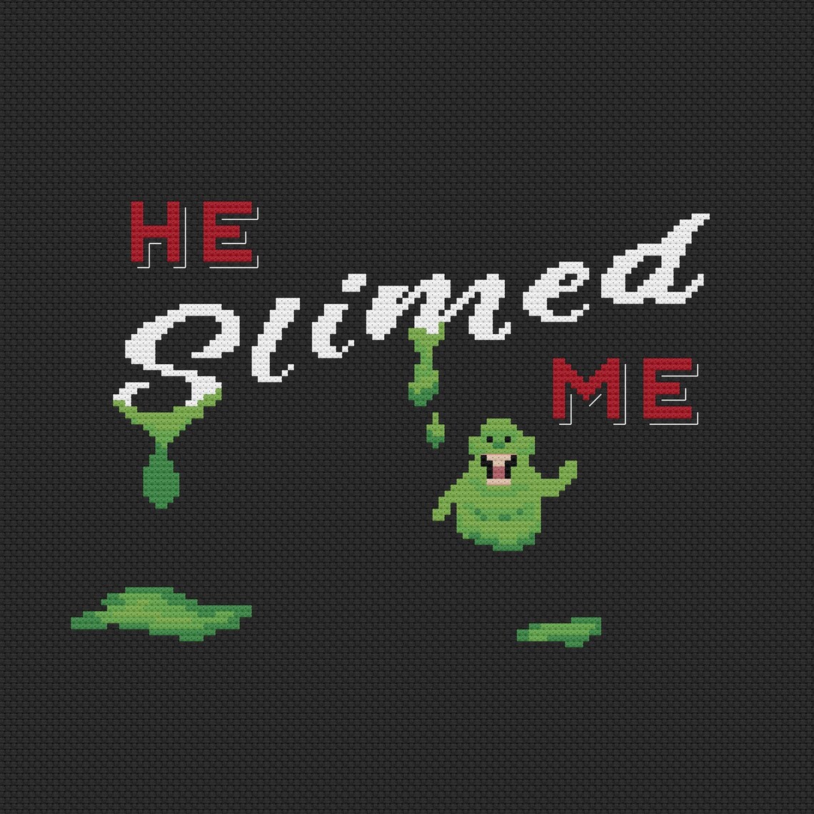 Ghostbusters He Slimed Me Cross Stitch Pattern Digital Download - 80s ...