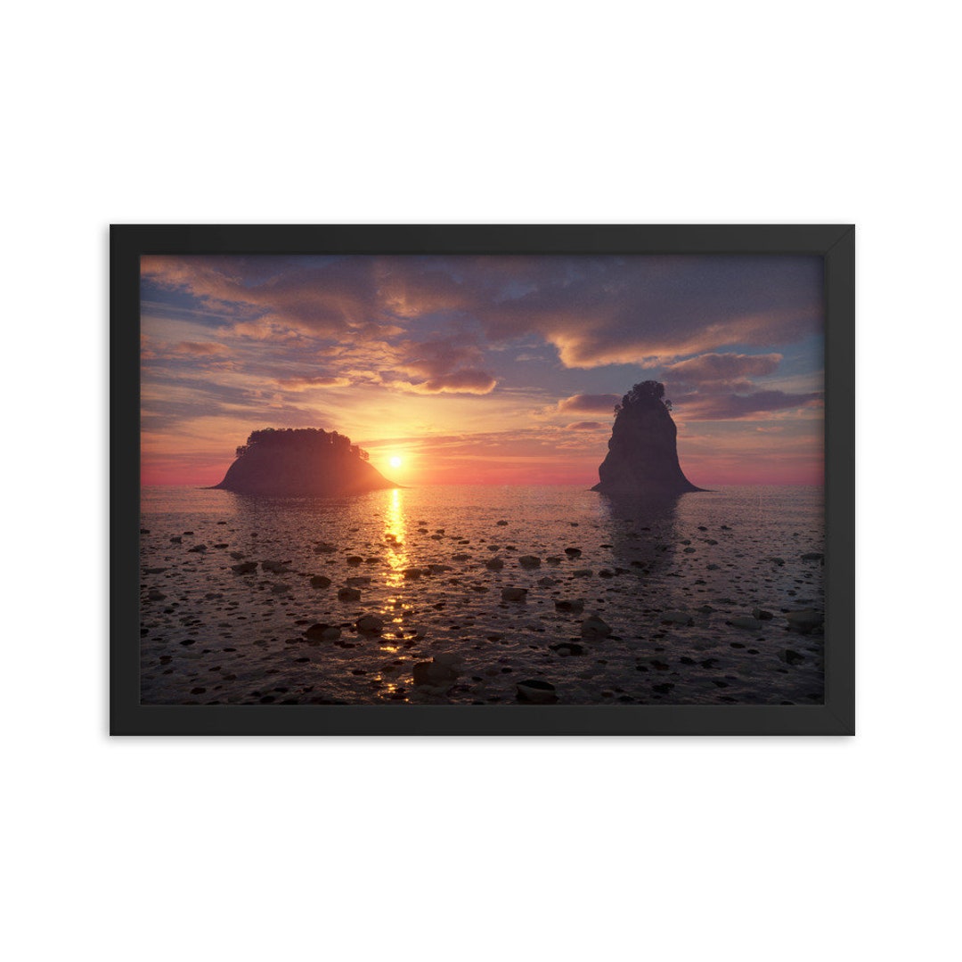 Sea Stacks Landscape Scene - Art Print - Wall Home Decor - Framed ...