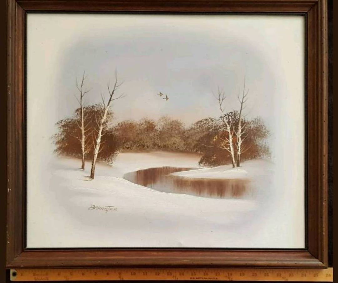 Original Barrister Signed Oil Painting Winter Scene Wood Frame - Etsy