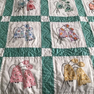 Machine Pieced, Hand Appliquéd and Embroidered, Blue Bell Flower ...