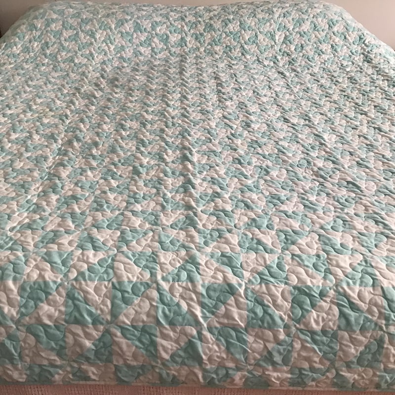 Blue and White Quilt - Etsy