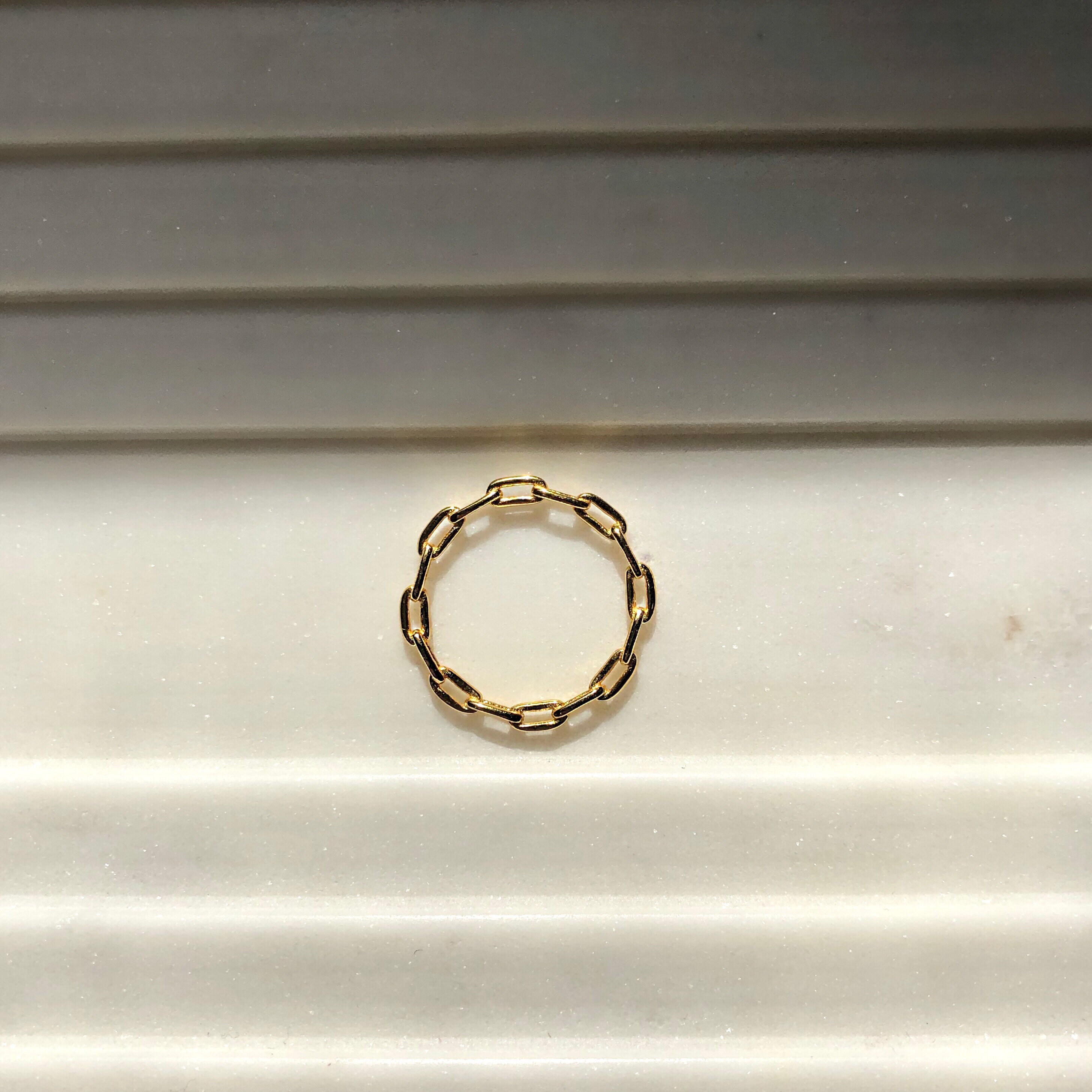 Paperclip Dainty Chain Link Ring 18K Gold Plated, Gold Chain Ring ...