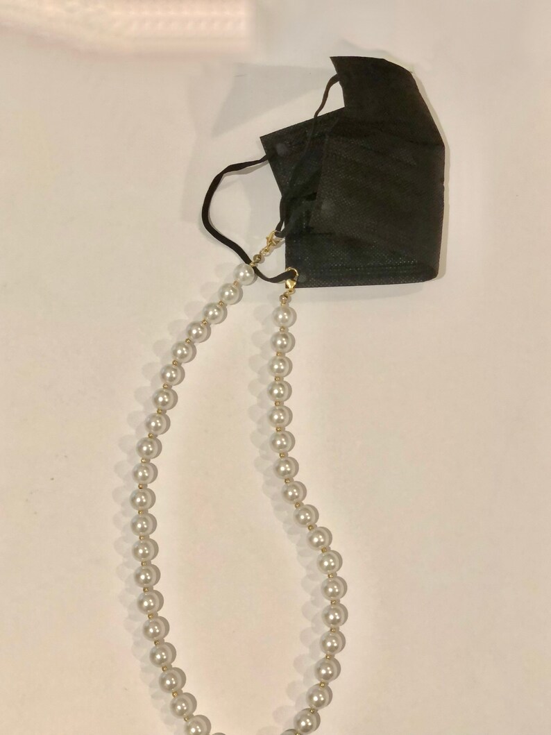 Pearl Mask Chain With Tiny Gold Beads | Etsy