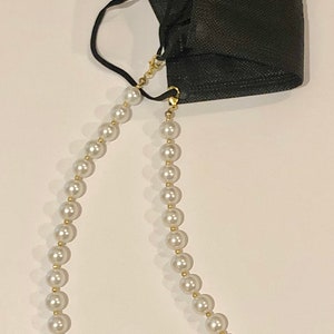 Pearl Mask Chain With Tiny Gold Beads - Etsy