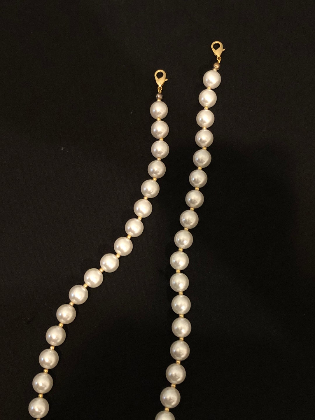 Pearl Mask Chain With Tiny Gold Beads - Etsy