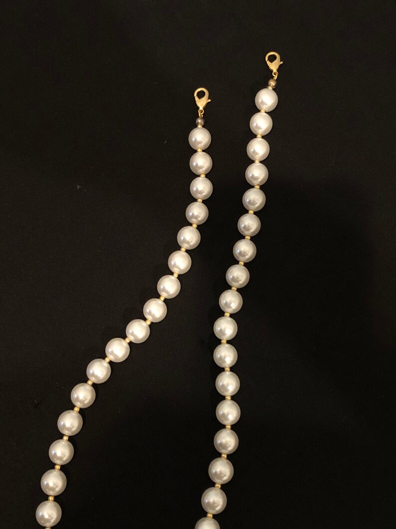 Pearl Mask Chain With Tiny Gold Beads | Etsy