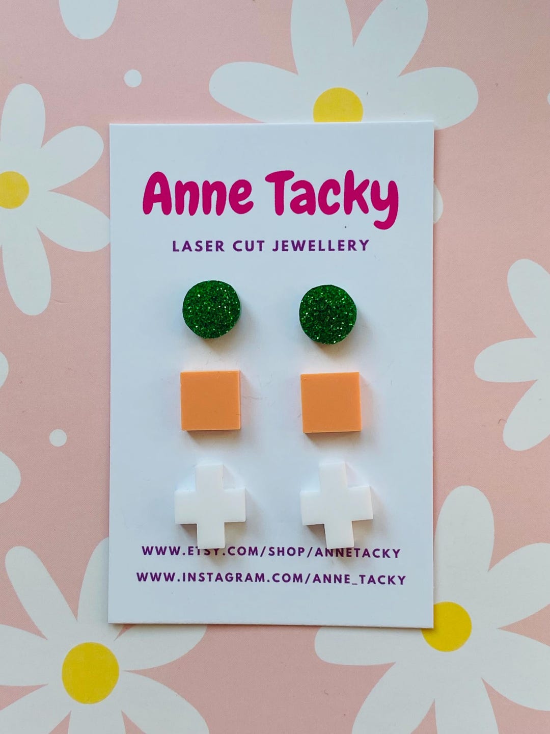 SAMPLE SETS Stud Earrings X3 - Laser Cut Acrylic Jewellery - Statement ...