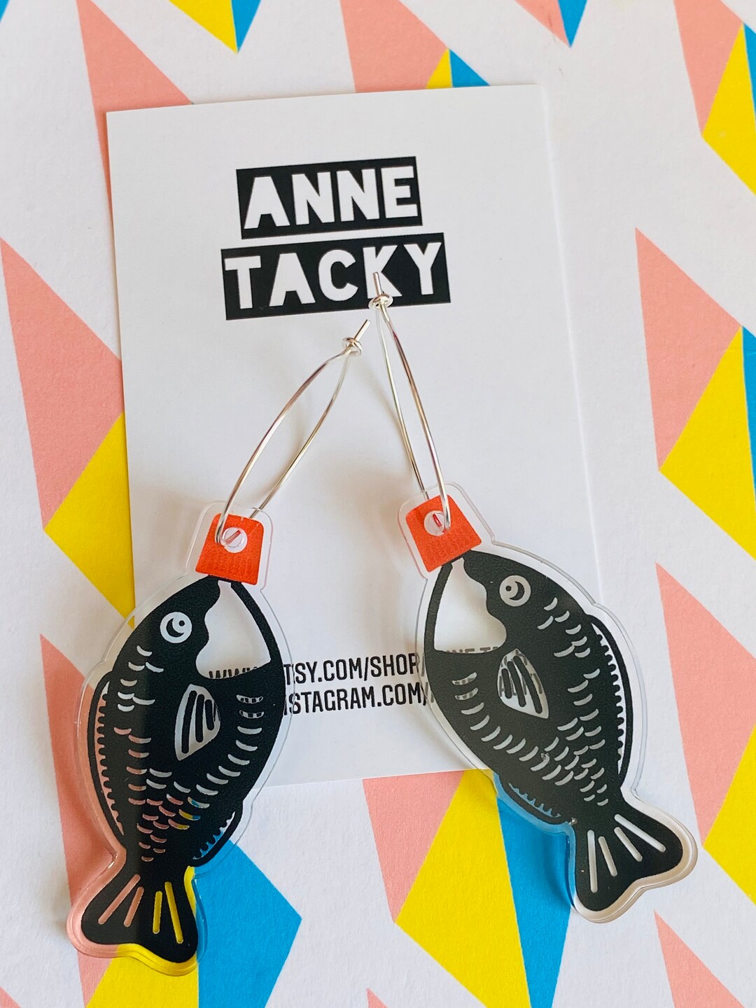 Soy Sauce Fish Hoop Earrings – Laser Cut Acrylic Dangle Earrings - Etsy
