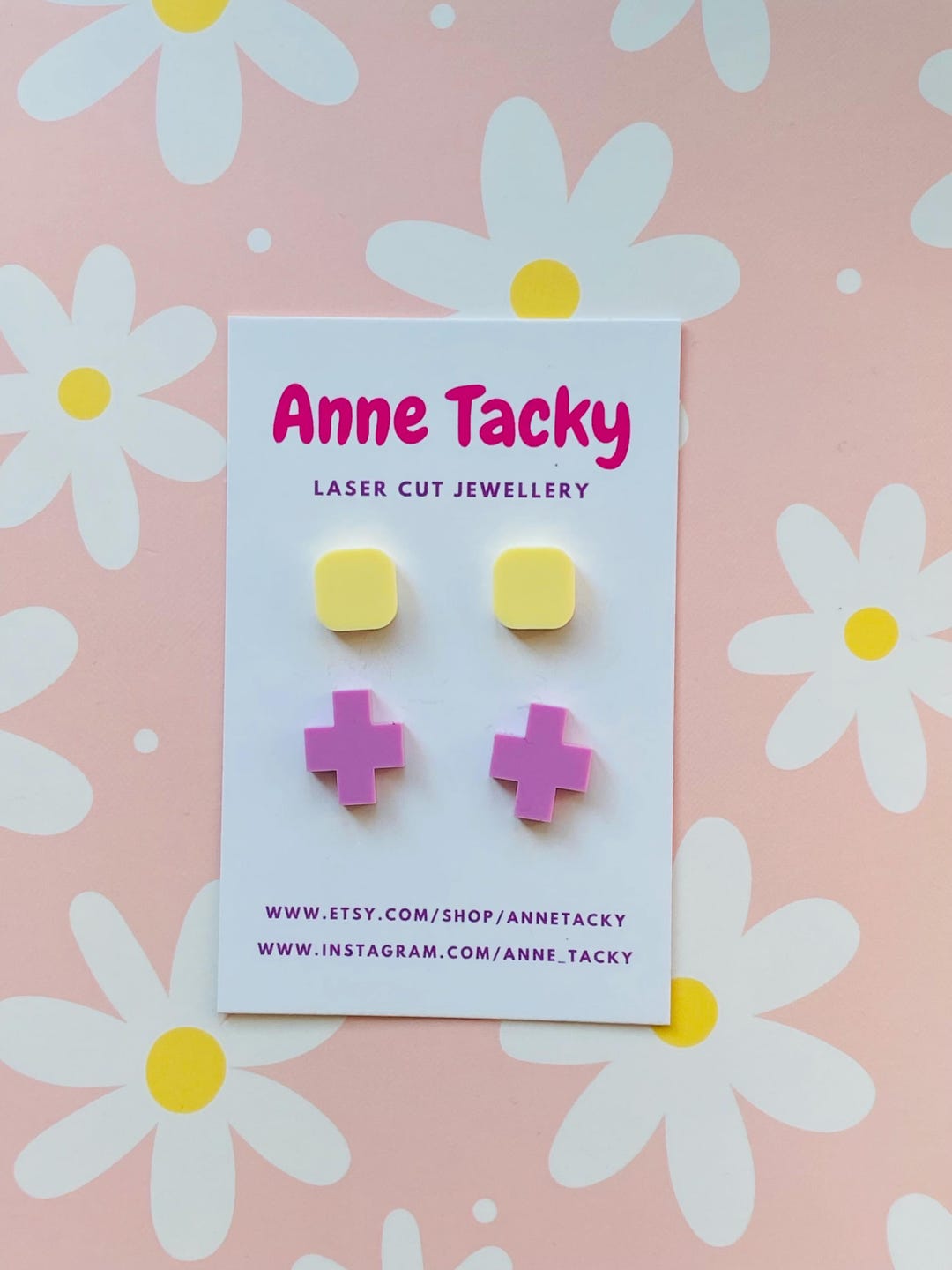 SAMPLE SETS Stud Earrings X2 - Laser Cut Acrylic Jewellery - Statement ...
