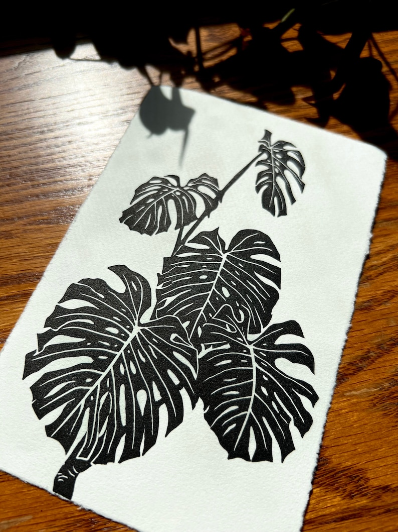 Houseplant Linocut Print Set Botanical Prints Printmaking - Etsy
