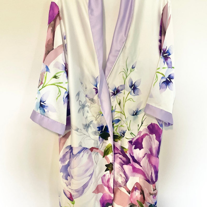 Floral Satin Robe - Etsy
