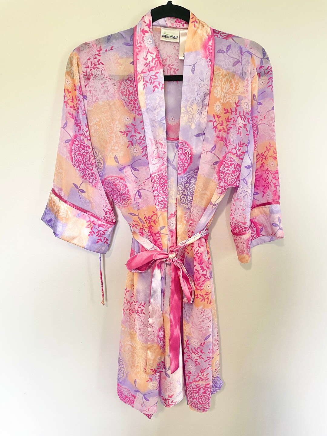 Y2K Amy Winehouse Style Pastel Floral Slip and Robe Set S - Etsy