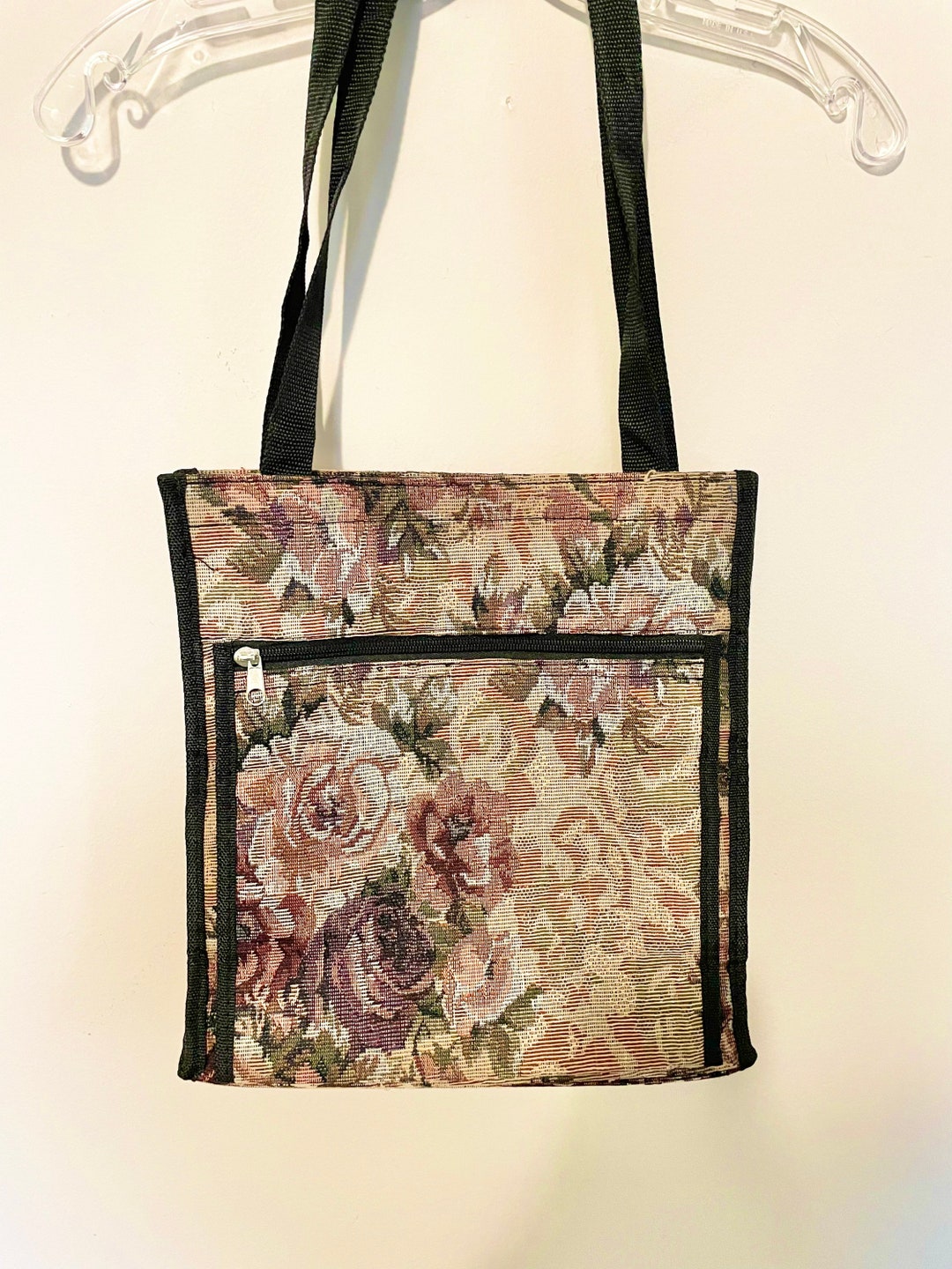Vintage Tapestry Floral Tote Bag - Etsy