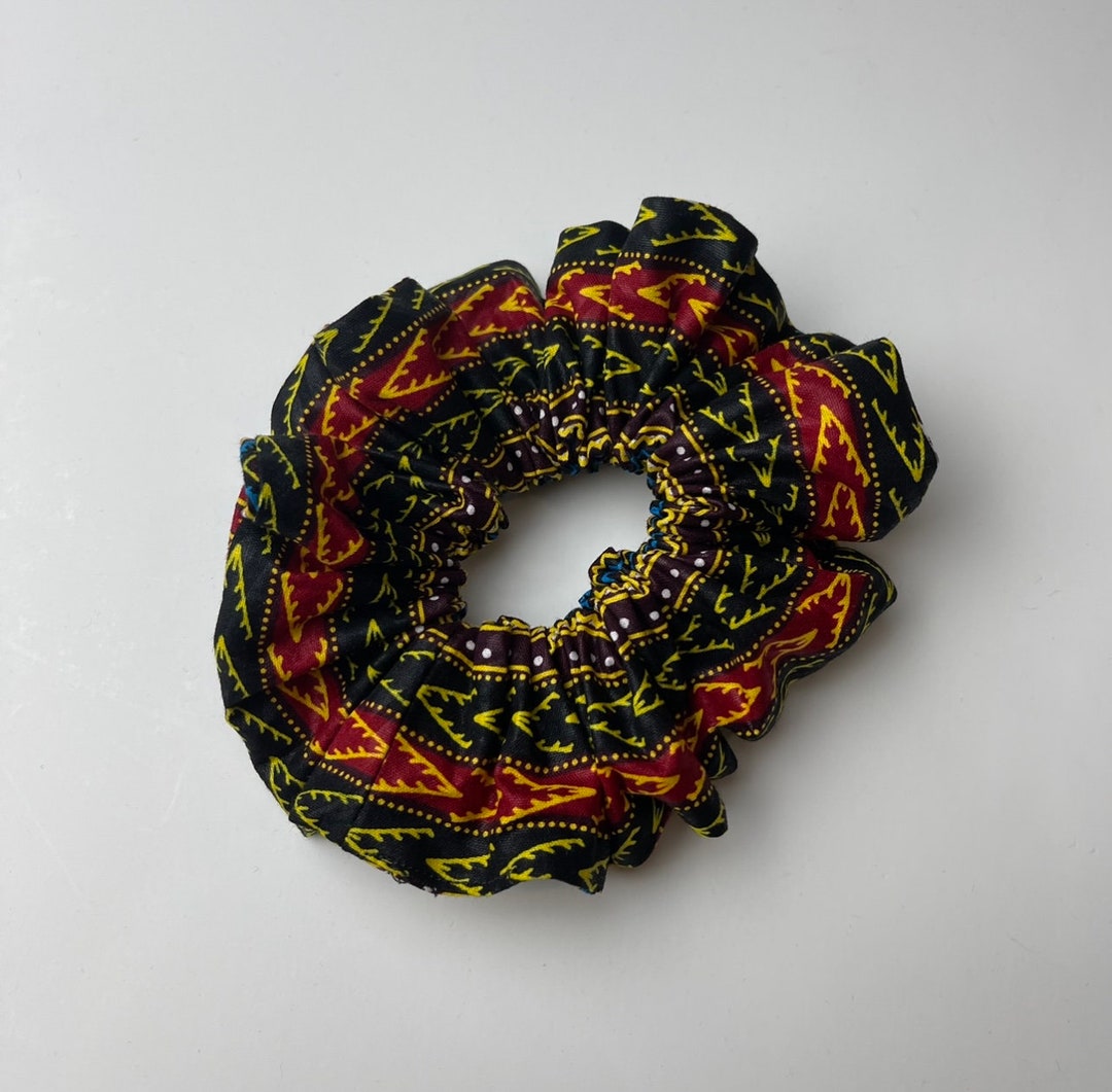 African Print Ankara Black Dashiki XL Cotton Scrunchie - Etsy