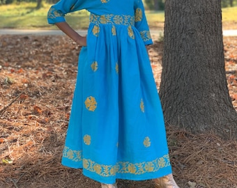 African Print Ankara Girls Bashira Maxi Dress With Matching Headwrap - Etsy