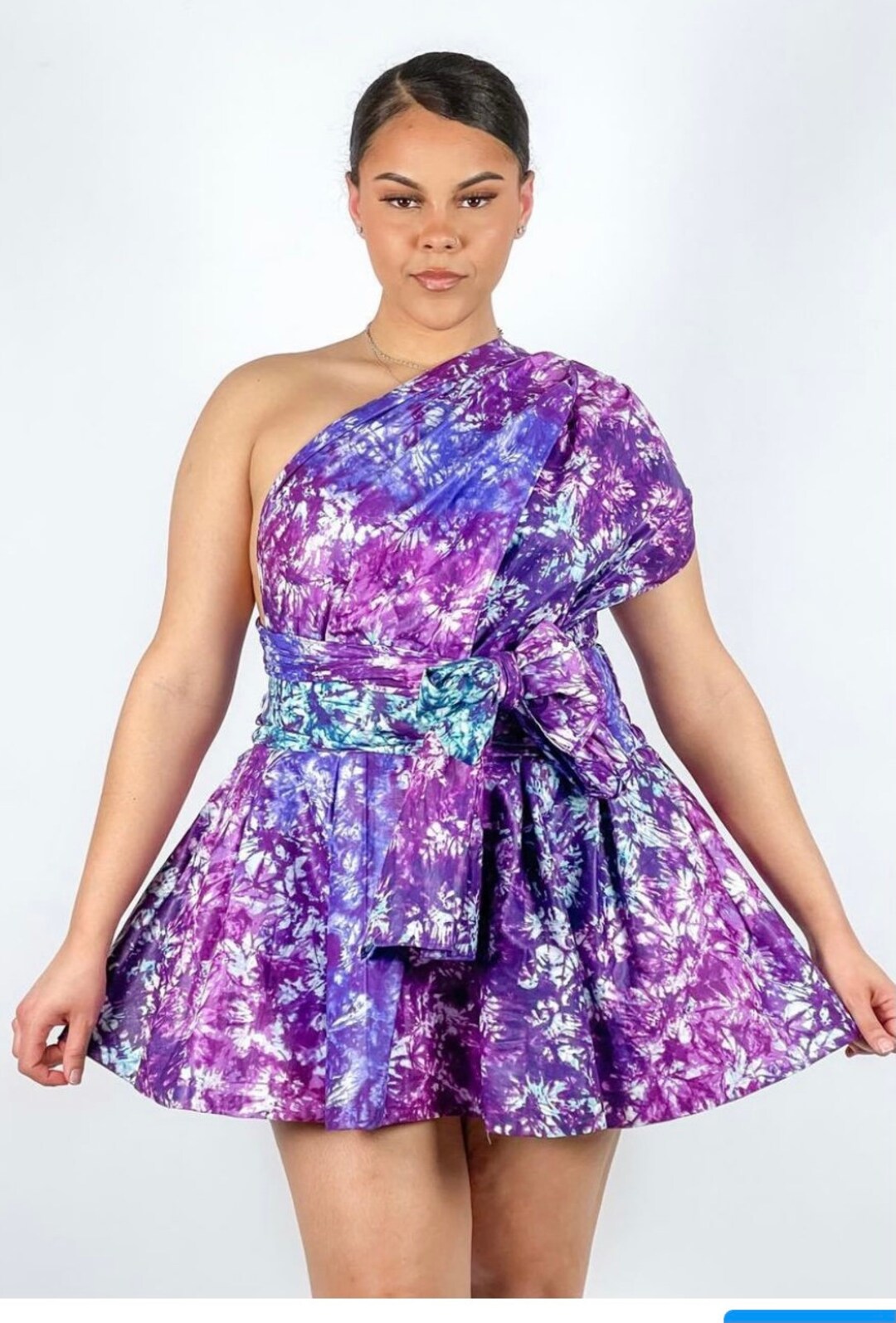Tie Dye Purple Multicolor African Print Ankara Mini Infinity Dress - Etsy