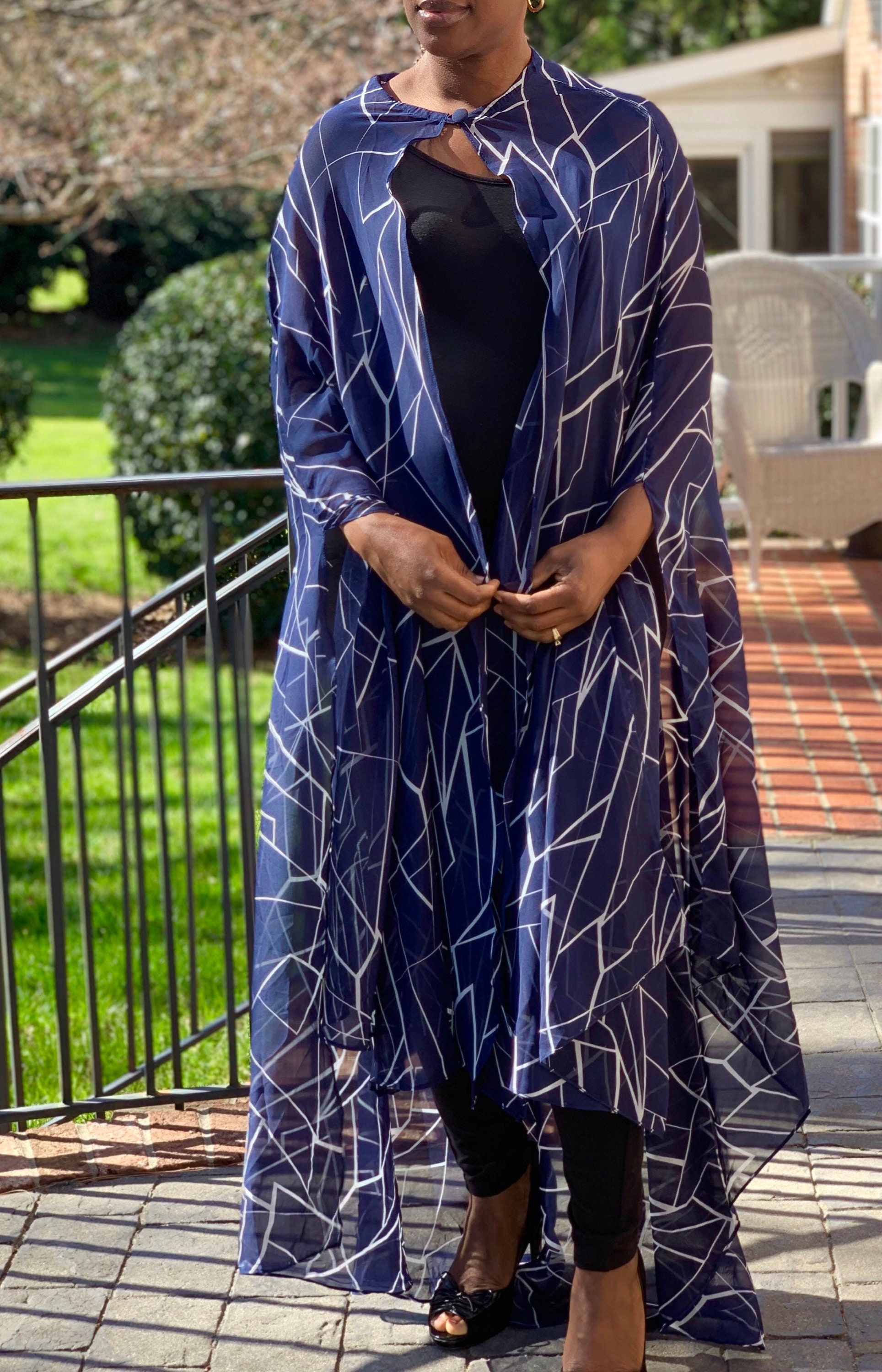 Chiffon Slit Cape Top - Etsy