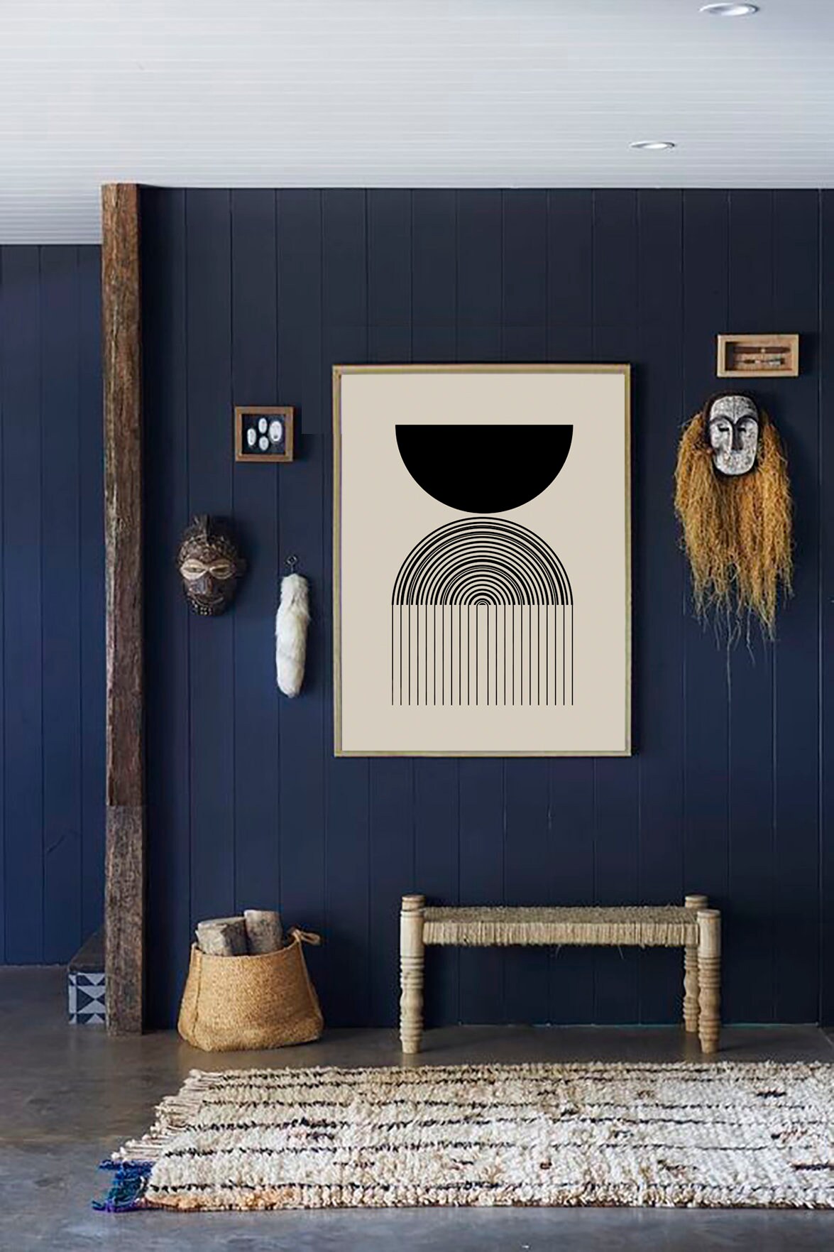 Boho Minimalist Abstract Art, Abstract Poster, Mid-century Modern, Home ...